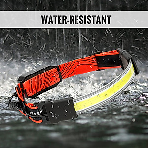 Adelante LED Headlamp Flashlight, 1000LM 230°Wide-Beam USB Rechargeable Head Light with Taillight(Individual Control) & 8 Clips Waterproof Headlight Headlamps for Running and Camping(2 Pack)