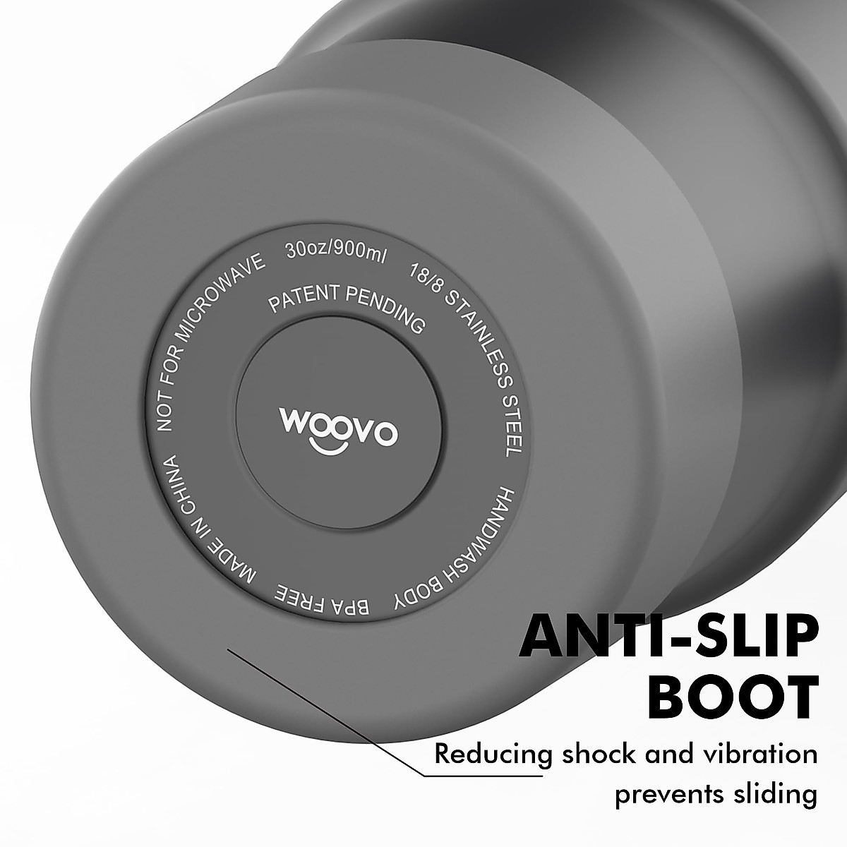 WOOVO 30 oz Tumbler with Lid and Straw, Insulated Water Bottle with Handle for Adults, BPA Free Travel Mug Reusable Double Wall Stainless Steel Cup Stay Cold Hot, Black