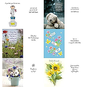 Variety Boxed Greeting Card Assortment by Fravessi | 36 Card Pack + 36 White Envelopes (4x6) | Humorous
