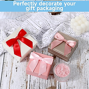 cobee 50 Pcs Twist Tie Bows Decoration for Crafts, 3.5" Pre-Tied Ribbon Bows Wedding Favors Ribbon Bows for Gift Wrapping, Bridal Shower, Baby Shower, Halloween, Thanksgiving, Christmas(Pink Mixed)