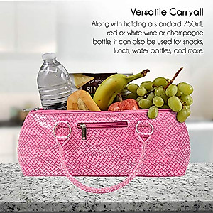 Primeware Wine Clutch Bag Thermal Insulated Wine Carrier Tote Holds Red and White Wine 750 Milliliter Bottle Includes Portable Waiter Style Corkscrew