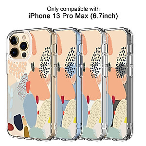 ICEDIO for iPhone 13 Pro Max Case with Screen Protector,Slim Fit Crystal Clear Cover with Fashionable Designs for Girls Women,Protective Phone Case 6.7" Multi-Colored Cactus