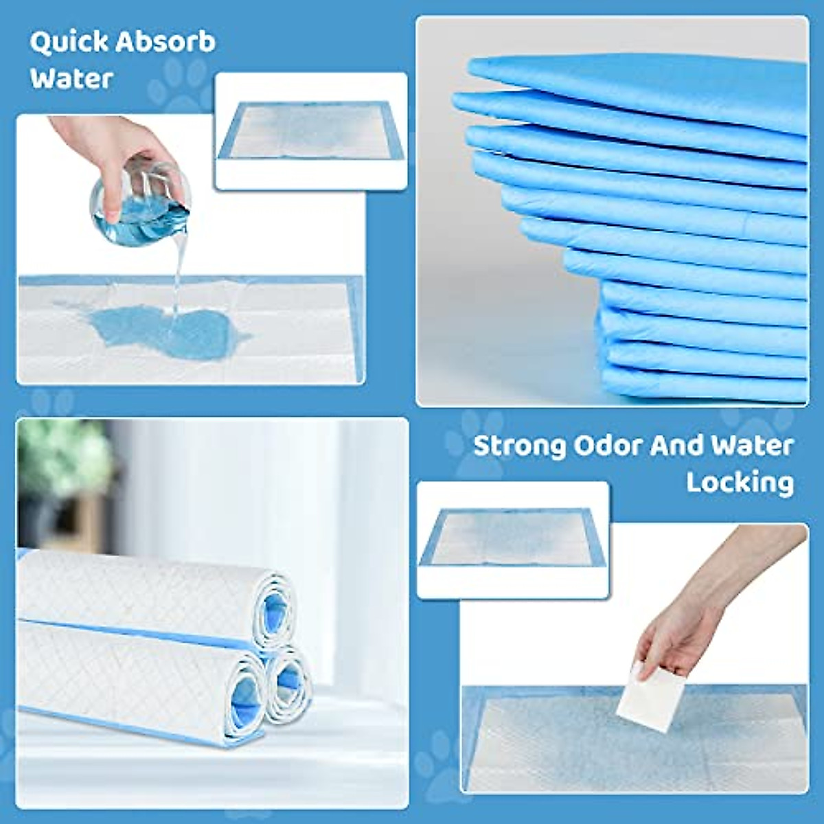 Disposable Puppy Training Pads 100 Count Pee Pads for Dogs, Cats, Rabbits and Guinea Pigs Waterproof Super Absorbent Odour Locking 13” x 18”