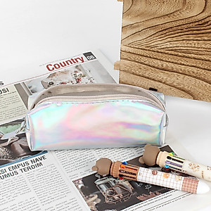 Aisa Pencil Case Holographic Zipper Pen Bags Cosmetics Bags