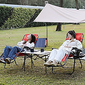 MoNiBloom Folding Beach Lounge Chair 2-Pack, Chaise Lounge with Pillow & Cup Holder, Portable Outside Patio Recliner for Poolside Beach Vacation, Maroon