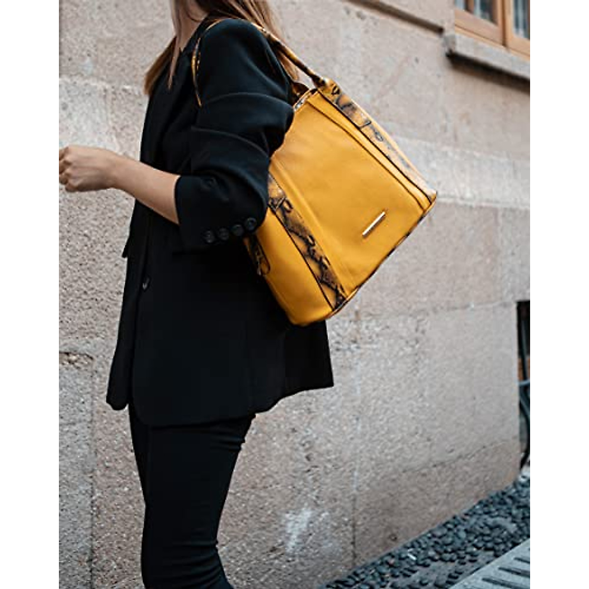 MKF Collection Tote Bag for Women Snake Embossed Vegan Leather Handbag, Lady Fashion Designer Crossover Hobo Purse