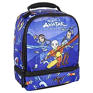 INTIMO Nickelodeon Avatar The Last Airbender Character Aang Katara Sokka Zuko Cartoon Dual Compartment Lunch Box Bag