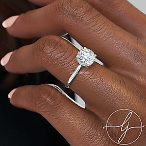 1.00Ct Brilliant Round Cut Solitaire Hidden Halo Flawless Ideal Genuine Cubic Zirconia Engagement Promise Statement Anniversary Bridal Wedding Accent Designer Ring Solid 4-Prong-Setting Wedding Ring 14K Solid Gold Promise Engagement Ring (14K White Gold,