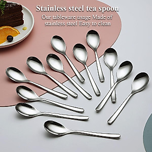 Kyraton Teaspoons Set of 12, Stainless Steel Coffee Spoon, Spresso Spoons for Home, Restaurant, Hotel, Parties, Dishwasher Safe