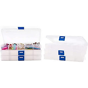 Plastic Organizer Boxes for Beads, Rhinestones, Jewelry Making (6.7 x 0.8 x 4 In, 6 Pack)