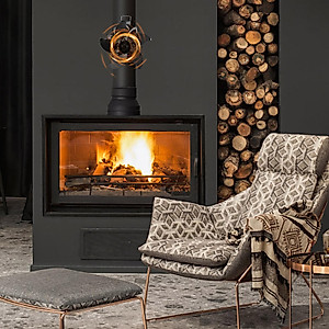 KSIEE Heat Powered Stove Fan, Heat Powered Stove Fan, 5 Blade, Eco Thermoelectric Fan Non Electric Wood Burning Stove Fan for Fireplace Wood