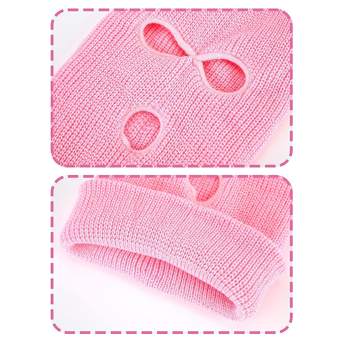 Blulu 4 Pieces Warm Full Face Cover Ski Winter Mask Balaclava Knit Full Face Mask for Men Women Outdoor Sports(Pink, Light Blue, Light Purple, Rose Red)