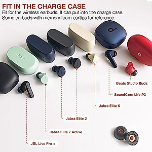 TENNMAK Memory Foam Eartips Replacement for JBL Tune 125TWS 135TWS 215 230NC 130NC & Soundcore by Anker Life A1 A2 P2 Mini P3 A3i VR P10 Space A40 & Jabra Elite 3 4 5 7 Earbuds Earpad