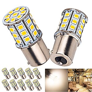 1voi Newest Super Bright BA15S 1156 1141 1003 RV Interior Light LED Bulbs Camper Trailer Turn Signal Backup Reverse 4.2W,4000K Neutral White Pack of 10