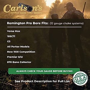 Carlsons Choke Tubes 12 Gauge for Remington Pro Bore [ Turkey | 0.665 Diameter ] Blued Steel | Long Beard Turkey Choke Tube | Made in USA