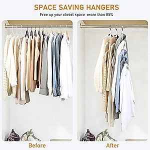 DOIOWN Clothes Hangers Space Saving Coat Hangers Non Slip Blouse Hangers Heavy Duty Foldable Stainless Steel Sweater Shirt Hanger Multilayer Closet Storage Organizer (2)