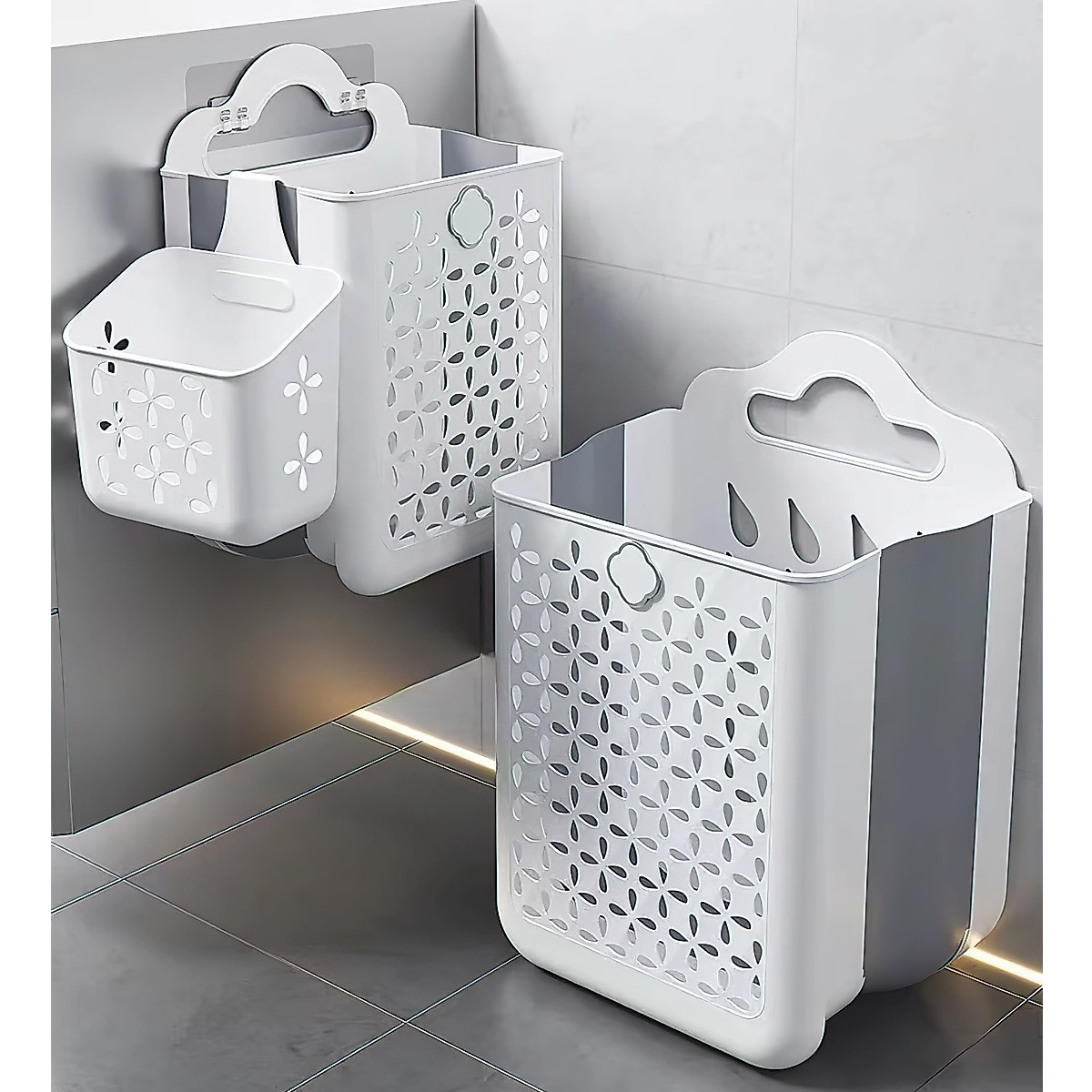 Collapsible Laundry Hamper 3 Packs Laundry Basket Portable Dirty Clothes Basket Space Saving Foldable Storage Multi-function Container