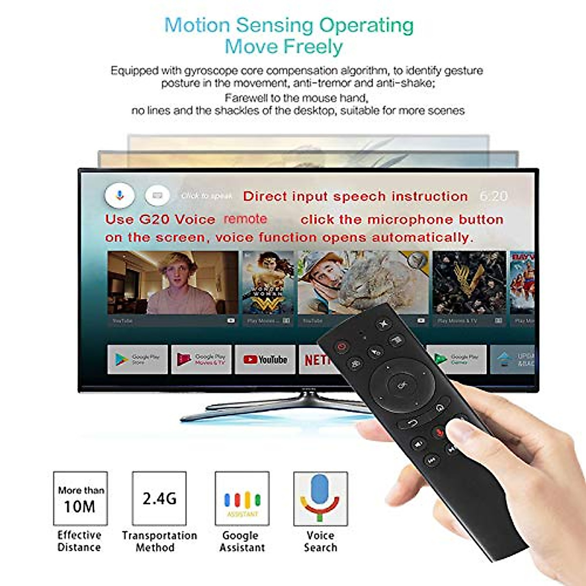 WeChip G20 Voice Remote Wireless Replacement Remote for Nvidia Shield(Versions Before 2019)/PC/Android TV Box/Smart TV