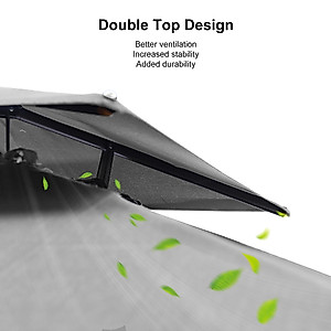 PURPLE LEAF 10 FT Cantilever Umbrella Outdoor Patio Eco-Friendly Olefin Umbrella, Large Offset Square Umbrella, Windproof Heavy Duty Hanging Outside Umbrella for Patio, Light Grey