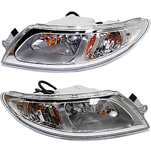 Evan Fischer Headlight Set Compatible with 2002-2016 International 4400LP 4400 Left Driver and Right Passenger Side Halogen With bulb(s)