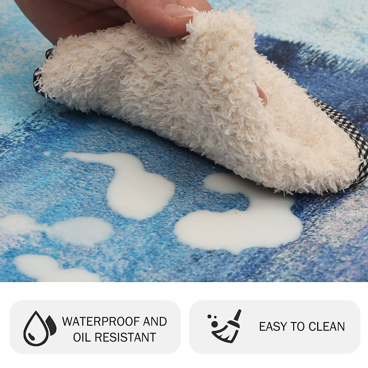 MAYHMYO Kitchen Floor Mat Teal Turquoise Anti Fatigue Kitchen Rugs Non Skid Waterproof Kitchen Runner Rug Kitchen Rugs and Mats Memory Foam Kitchen Mats for Floor Laundry Office