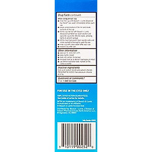 B&L Eye Wash Size 4z Bausch & Lomb Advanced Eye Relief, Eye Wash Eye Irrigating Solution