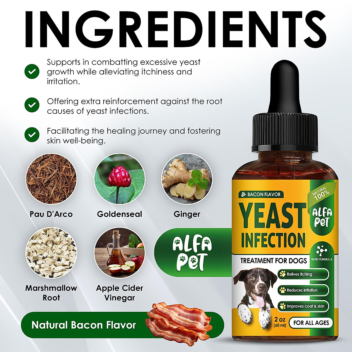 Yeast Infection Treatment for Dogs • Dog Yeast Infection Treatment in Drops • Solution for Dog Ear Yeast Infection, Irritation & Allergies • Best Itchy Skin Relief for Dogs • Herbal Ingredients • 2 Oz