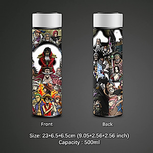 G-Ahora Anime Water Bottle,Anime Water Bottle Cup,Smart Temp Display Reusable Water Bottle 500ml (All B)