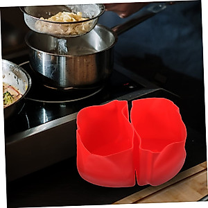 HOMSFOU 4 Sets Saucepan Silicone Lining Silicone Cookware Silicone Cooking Utensils Red Rice Cooker Multi-use Cooker Divider Slow Cooker Insert Kitchen Supplies Non-slip