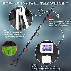 Halloween Decorations Outdoor, 3 Pack 6FT Holding Hands Halloween Witches with Stakes and Color Changing LED Lights, Scary Screaming Voice Control Witch for Outdoor Lawn Yard Home Party Decoration