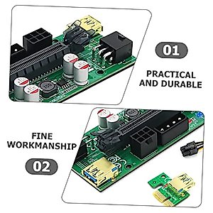 SOLUSTRE 6 Sets Riser Card Mining Graphics Pcie Riser Graphic Pcie Extension Cable Mining Gpu Extension Cable Pci- e Riser Cable Adapter Cable Extension Cord Gpu Riser PCB Hard Disk X16 Ssd
