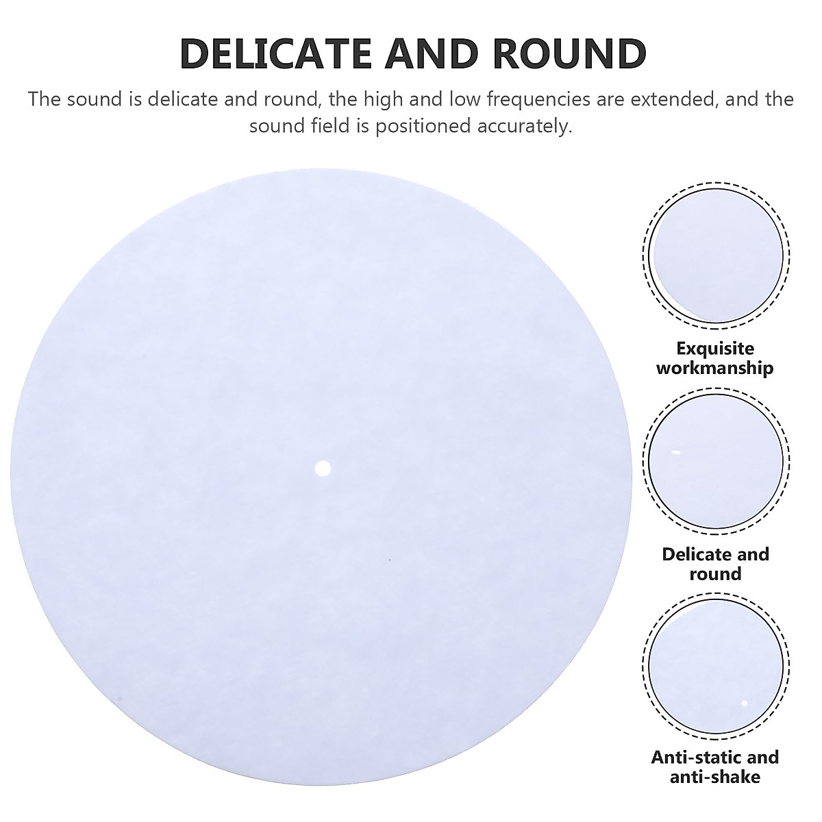 Turntable Mat Dj Slipmats White 30 X 30 X 0.2cm Anti-Static Felt Mat for Record Player