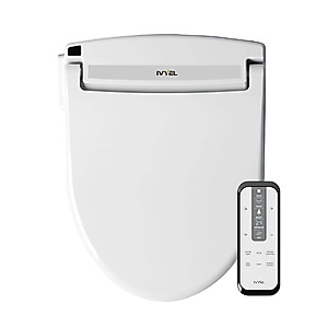 Ivyel GL-3 REM Smart Electric Bidet for Toilet Seat with Remote,For Round Toilets,Stainless Steel Self Cleaning Nozzle,Heated bidet Toilet Seat with Warm Water,Air Dryer,Intensive Wash