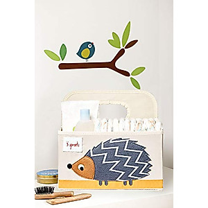 3 Sprouts Baby Diaper Caddy - Organizer Tote Bag for Baby Essentials Boy or Girl - Baby Shower Basket - Nursery Must Haves - Registry Favorites - Newborn Caddie Car Travel, Hedgehog