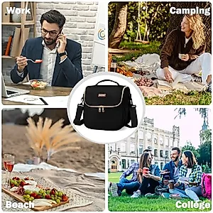 MAXTOP Lunch Bag for Women Insulated Lunch Box with Adjustable Shoulder Strap Reusable Lunch Tote Leakproof Thermal Cooler Bag for Work Camping Picnic