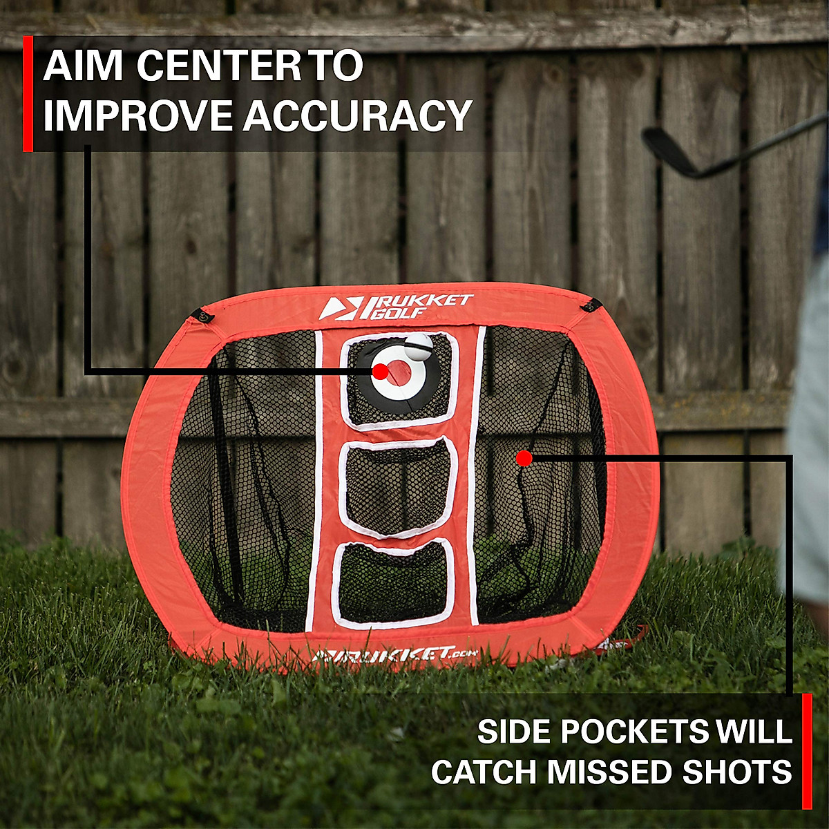 Rukket Pop Up Golf Chipping Net | Outdoor / Indoor Golfing Target Accessories and Backyard Practice Swing Game | Includes 12 Foam Practice Balls