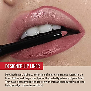 Runway Rogue Designer Liner Lip Pencil, Matte Rose-Pink Lip Liner and Sharpener, Camera Ready