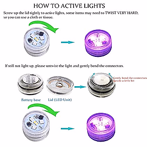 KUCAM Mini Submersible LED Lights, Waterproof Small LED Tea Lights Candle with Remote Battery Operated,RGB Color Changing for Vase Home Party Wedding Table Centerpieces,10 Pack