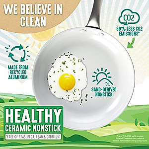 GreenLife Pro Hard Anodized Healthy Ceramic Nonstick, 12" Frying Pan Skillet, PFAS-Free, Dishwasher Safe, Oven Safe, Grey