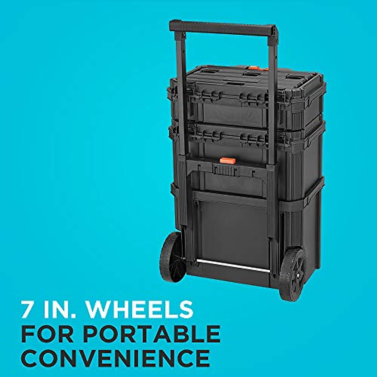 beyond by BLACK+DECKER BLACK+DECKER BDST60500APB Stackable Storage System - 3 Piece Set (Small Toolbox, Deep Toolbox, and Rolling Tote)