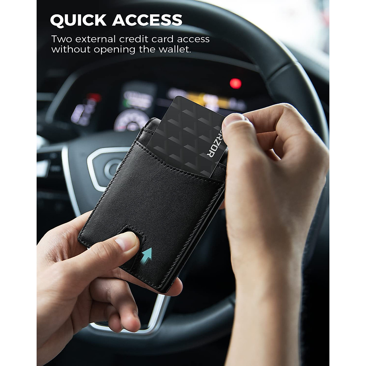 LORZOR AirTag Wallet - Bifold Genuine Leather Mens Minimalist Wallet with AirTag Holder, RFID Blocking Wallet for Apple Air Tag up to 11 Cards Gifts for Men