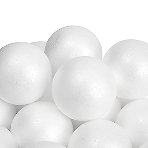 Juvale 24 Pack 3 Inch Foam Balls for Crafts, Smooth Polystyrene Spheres for DIY Decorations, Classroom Projects
