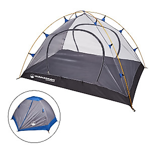 2-Person Backpacking Tent with Waterproof Floor, Rain Fly, Taped Seams and Carry Bag - Lightweight Tent for Backcountry Camping by Wakeman Outdoors