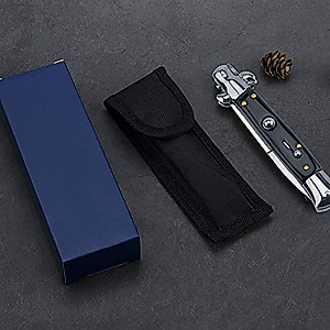 8.7" Folding Pocket Knife for Outdoor Camping Hunting Hiking Fishing Tools(Black)