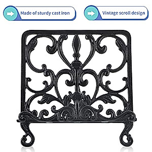 MOLIGOU Cast Iron Cookbook Stand, Recipe Book Holder, Display Stand Holder for Photo Album, Tablet