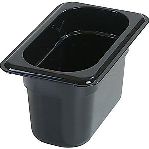 Carlisle FoodService Products 3068703 Plastic Food Pan, 1/9 Size, 4 Inches Deep, Black