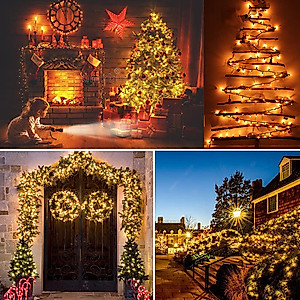 Brizled Warm White Clear Christmas Lights Connectable, 21FT 100 Count Mini Incandescent String Lights Plug in, Waterproof Xmas Tree Lights Green Wire for Indoor Outdoor Home Party Garden Yard Decor