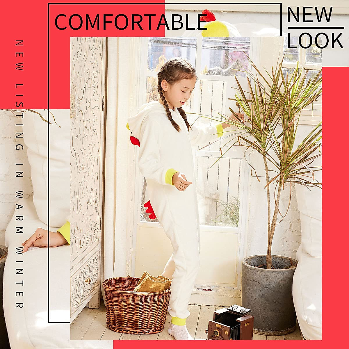 COSUSKET Chicken Oneise Pajamas Child Halloween Costume Age 2-14