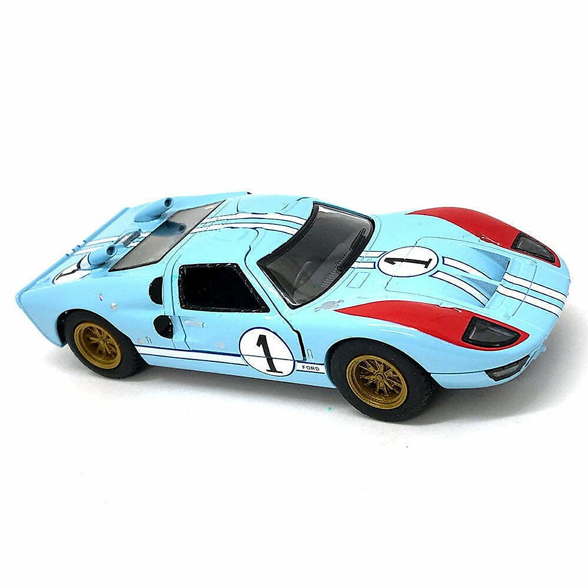KiNSMART SetOf3 1966 Ford GT40 MKII Heritage Edition 5" 1:32 Scale Die Cast Metal Model Toy Super Race Car Blue Brown Black