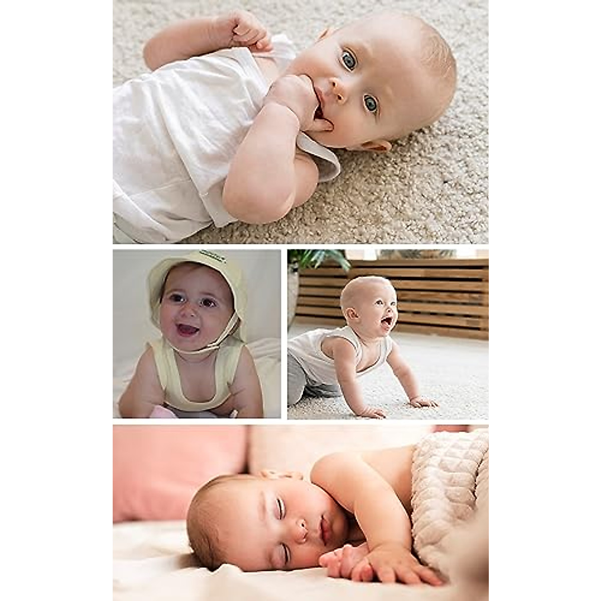 Baby Tank Tops Boys, Girls, Unisex Sleeveless 100% Cotton Shirts for 0-24 Months(Medium, Neutral/White/6-Pack/For Unisex)